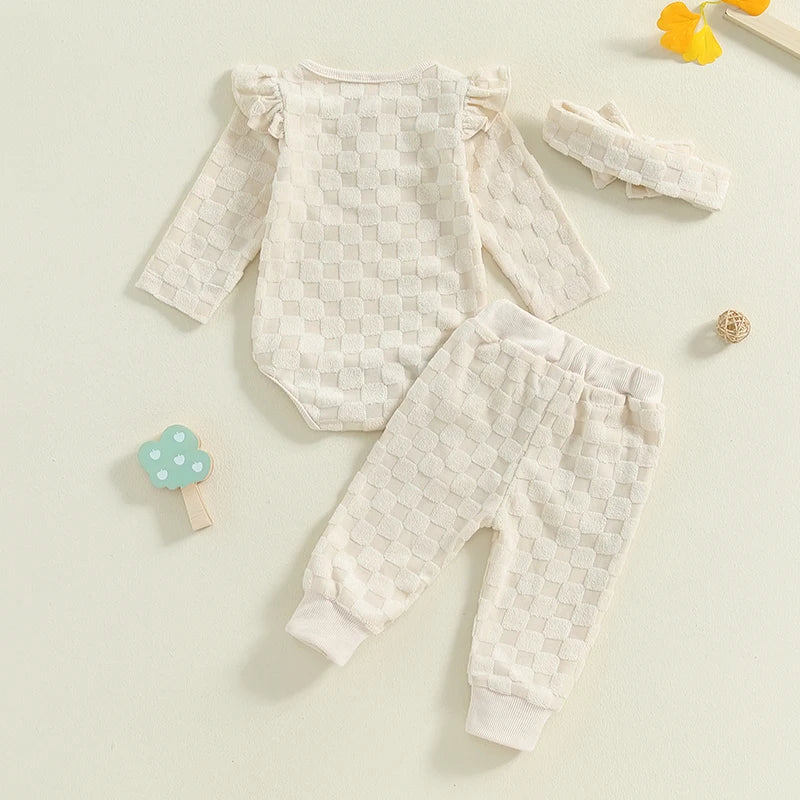 Solid Claire Checker Outfit & Bow for Baby & Toddler Girls – Bitsy Bug ...