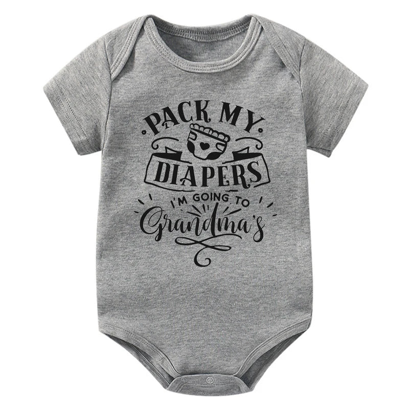 Pack My Diapers I'm Going To Grandma's Onesie for Baby & Toddlers ...