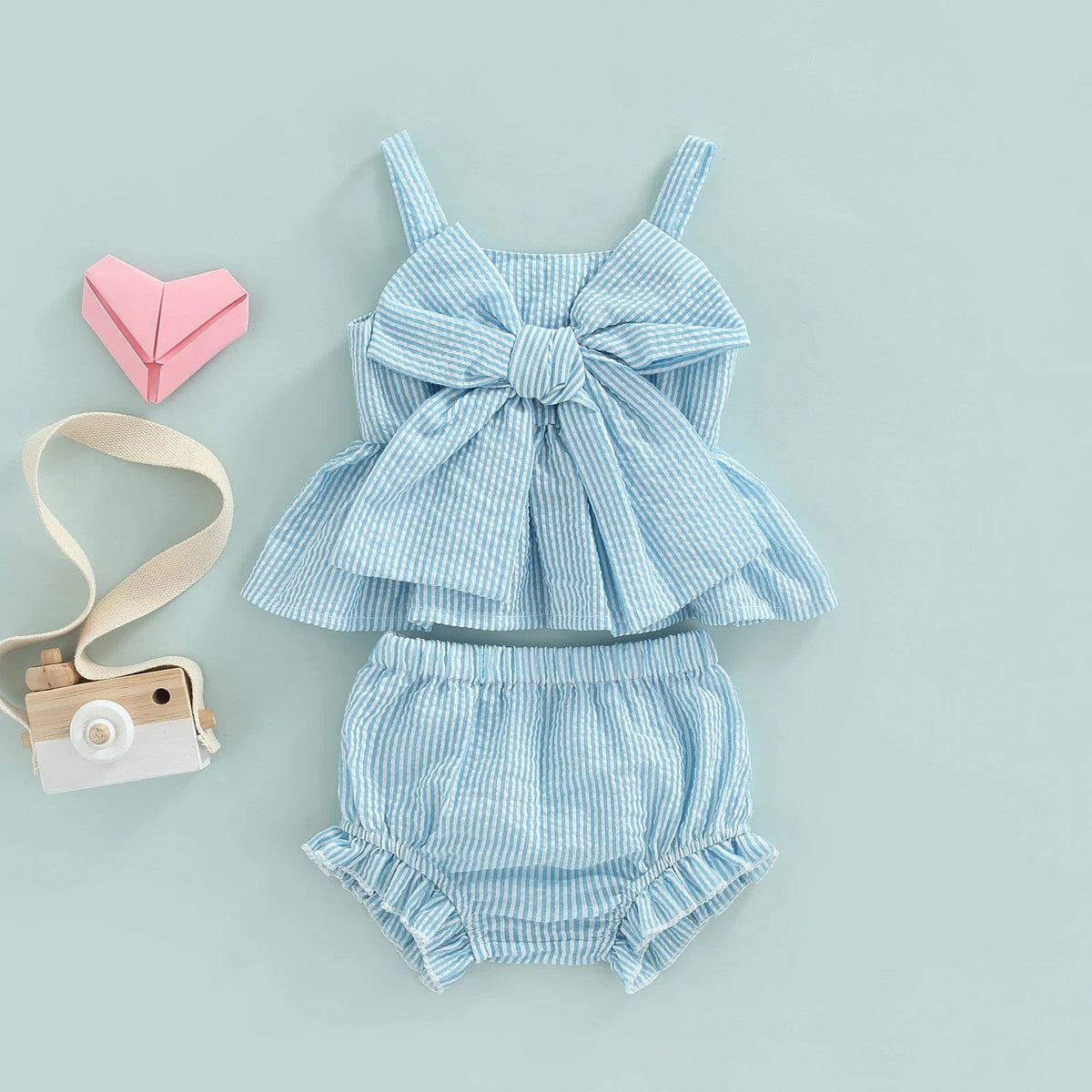 Baby Blue Pin Stripe Outfit – Bitsy Bug Boutique