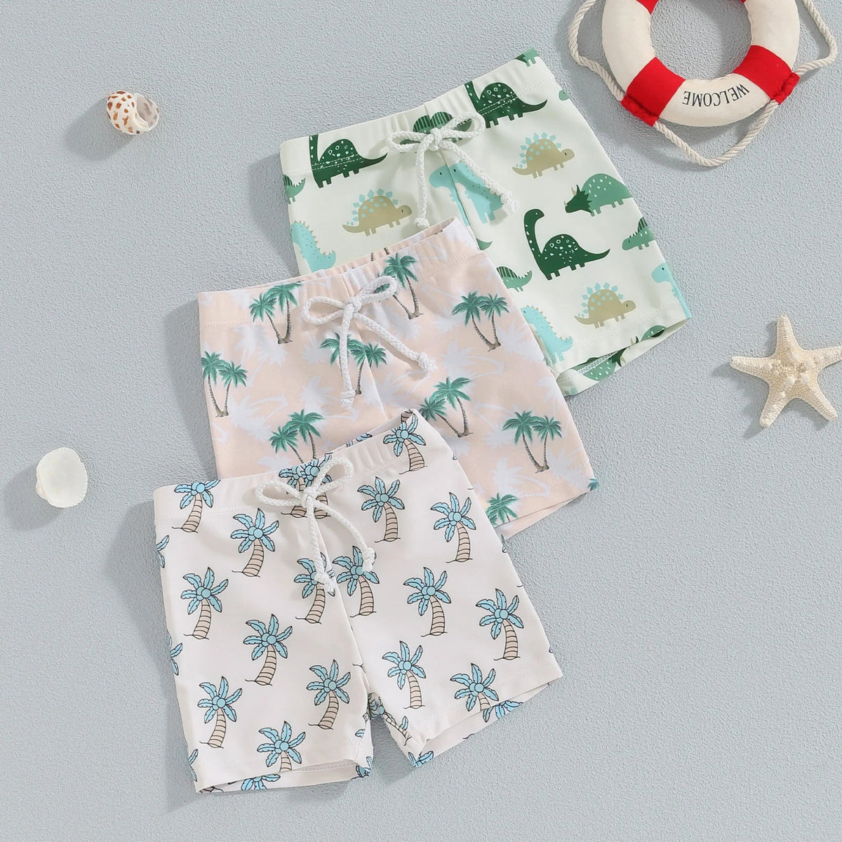 Beachy Palm Tree Swim Trunks for Baby & Toddler Boys – Bitsy Bug Boutique