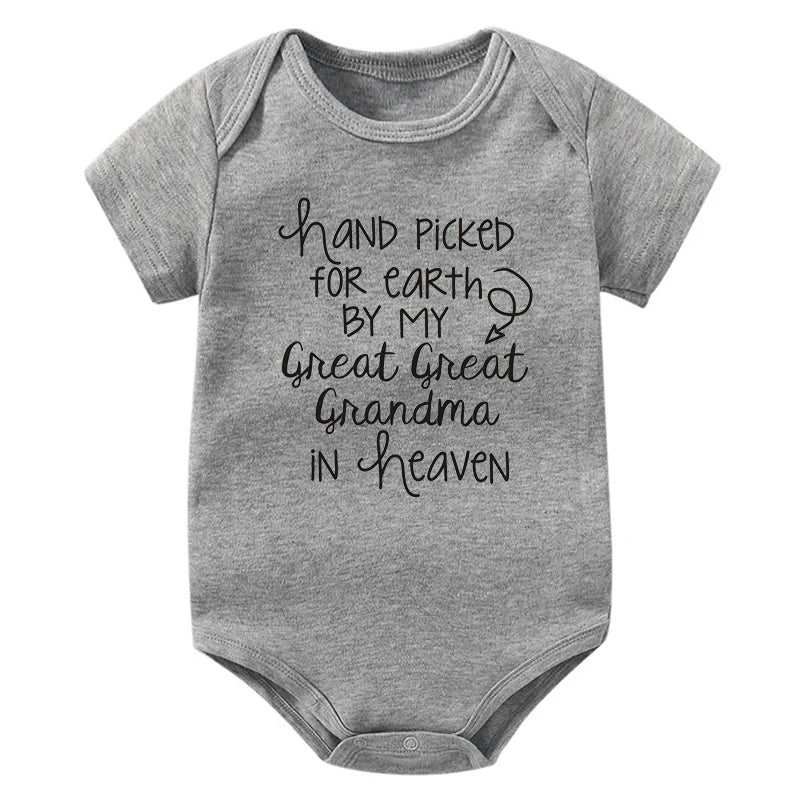 Hand Picked for Earth By My Great Great Grandma in Heaven Onesie ...