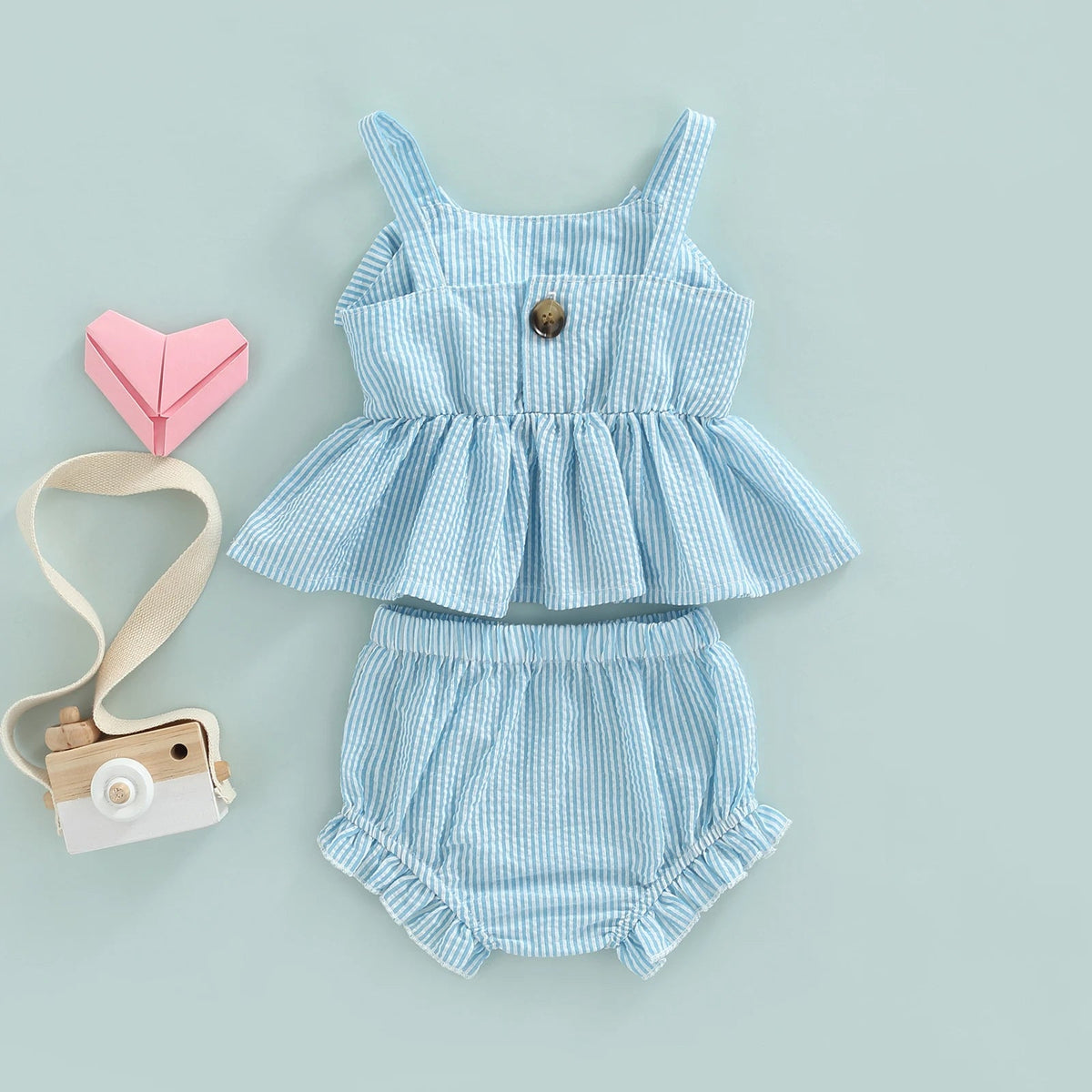 Baby Blue Pin Stripe Outfit – Bitsy Bug Boutique