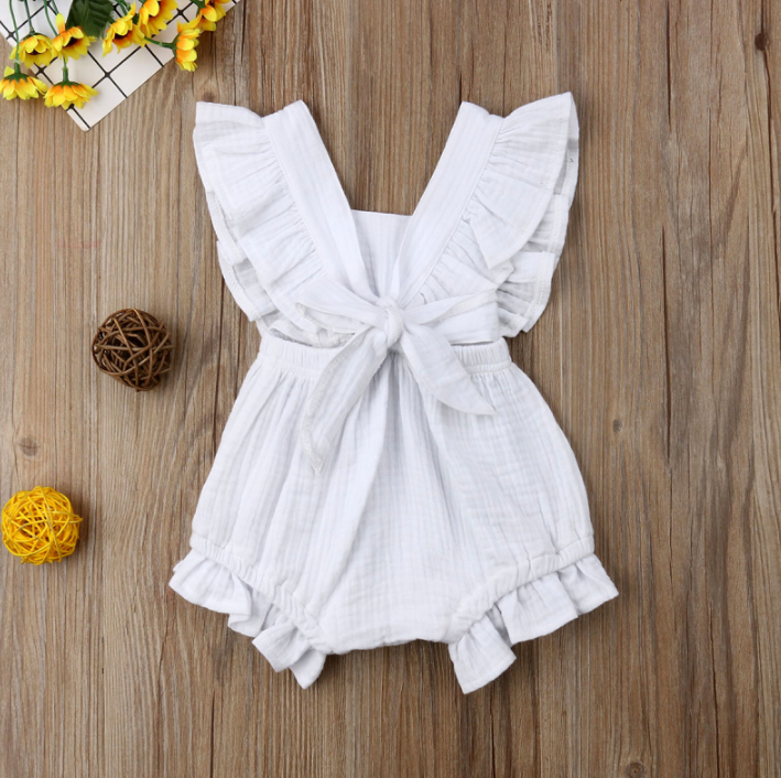 Sleeveless Bow Ruffled Romper for Baby & Toddler Girls – Bitsy Bug Boutique
