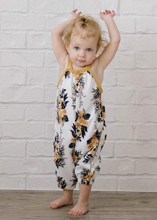 Yellow Flower Romper Clothes for Baby Girl and Toddler – Bitsy Bug Boutique
