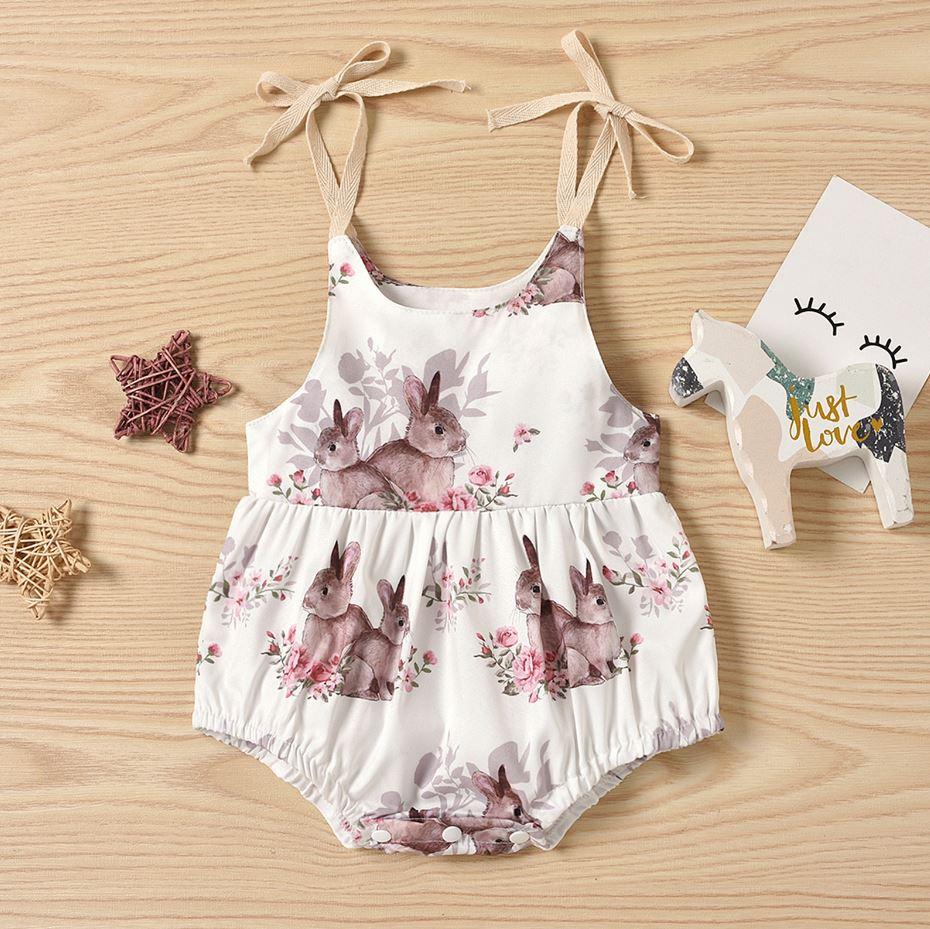 Floral Bunny Romper for Baby and Toddler Girls – Bitsy Bug Boutique