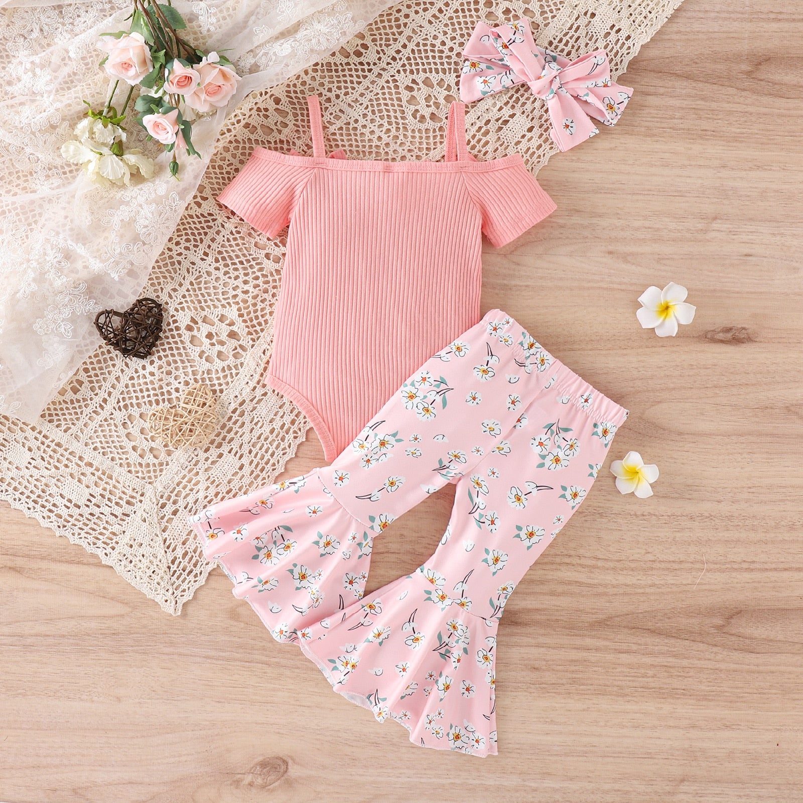 Off Shoulder Bell Bottom Cutie Outfit for Baby & Toddler Girls – Bitsy ...