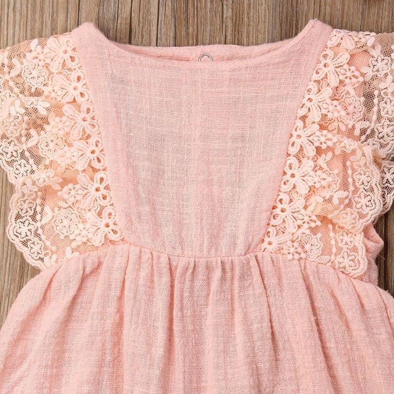 Pink Laced Romper for Baby & Toddler Girls – Bitsy Bug Boutique