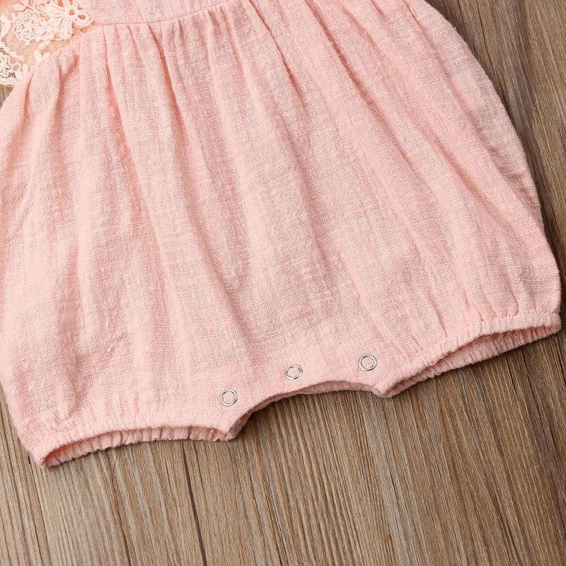 Pink Laced Romper for Baby & Toddler Girls – Bitsy Bug Boutique